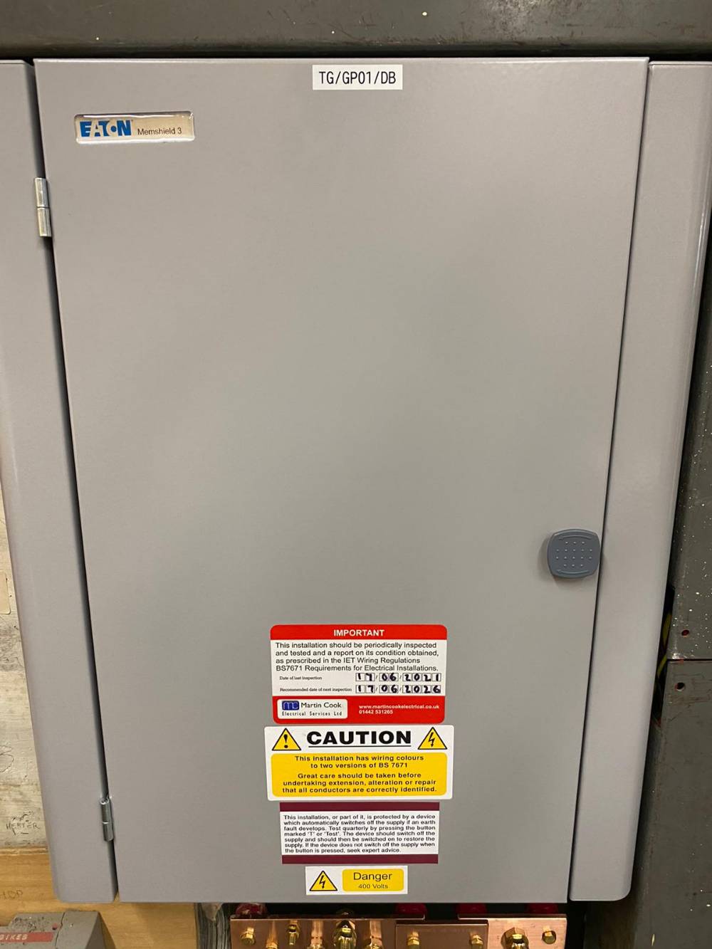 Distribution Board Replacement & Main Protective Water Bond | Martin ...